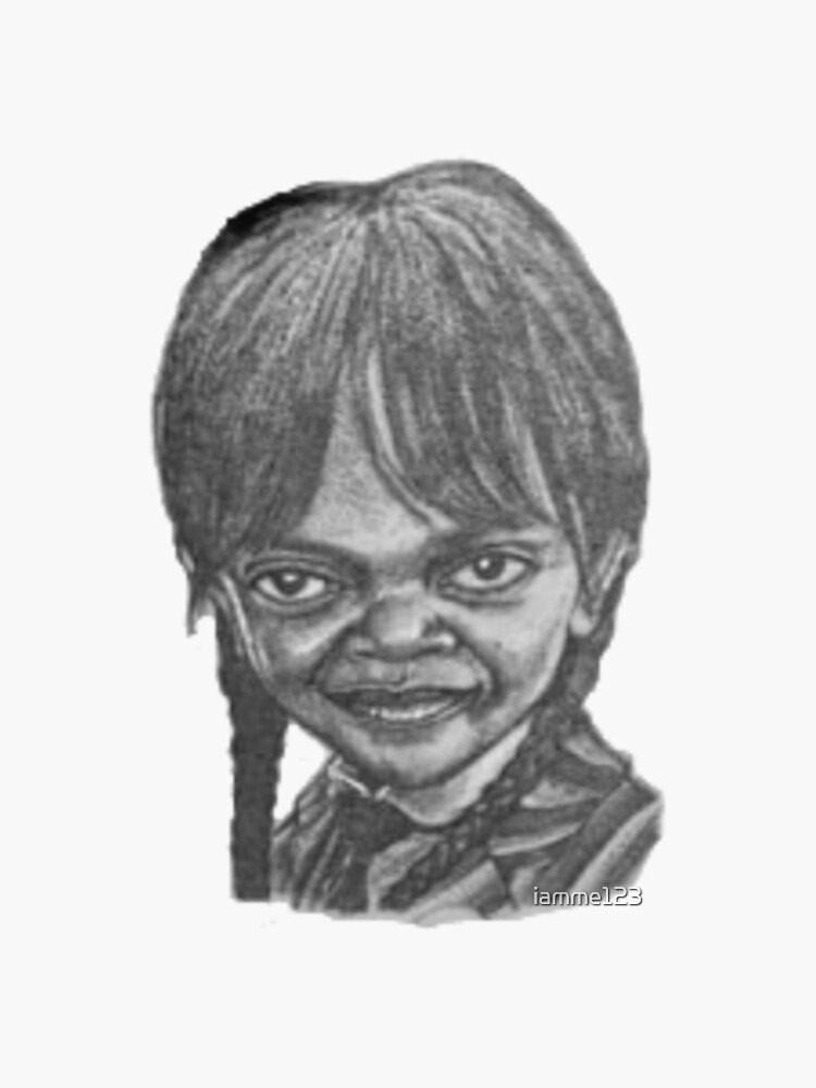"Wednesday L. Jackson Bad Tattoo Fail - Pencil Sketch - Black & White ...