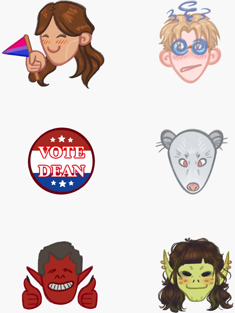 "Character Sticker Set Pt 2" Sticker for Sale by Hugoodraws | Redbubble