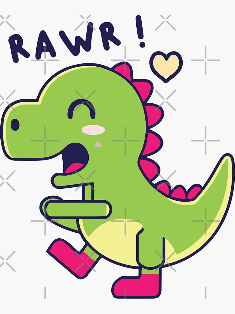 "what does rawr mean in dinosaur - Cute dinosaur birthday" Sticker for ...