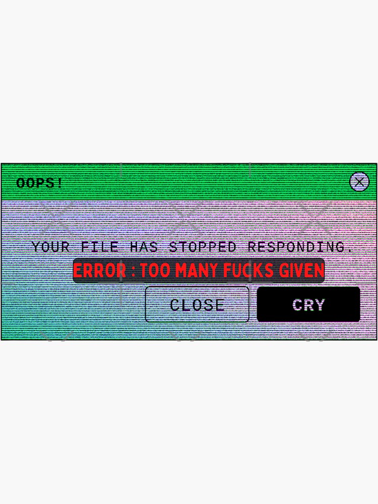 "Error Sign Glitched " Sticker for Sale by Uzumaki69 | Redbubble