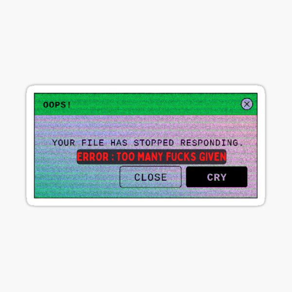 "Error Sign Glitched " Sticker for Sale by Uzumaki69 | Redbubble