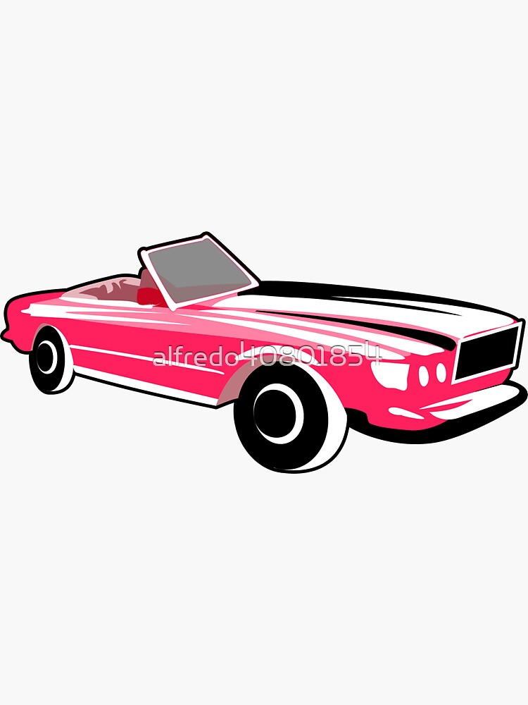 "Convertible pink - car hydro adhesive" Sticker for Sale by ...