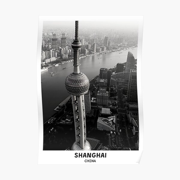 "Shanghai China Dorm Room Essentials Minimalist Poster Design " Poster ...
