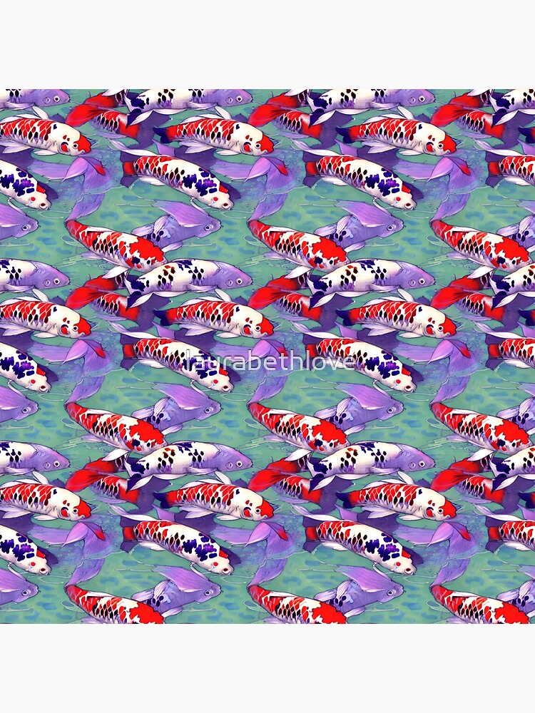 "Violet Koi Fish Painting Watercolor" Sticker for Sale by laurabethlove ...