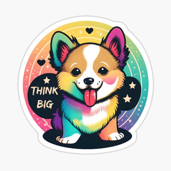 "Motivational Pup - Think Big" Sticker for Sale by lugillustration ...