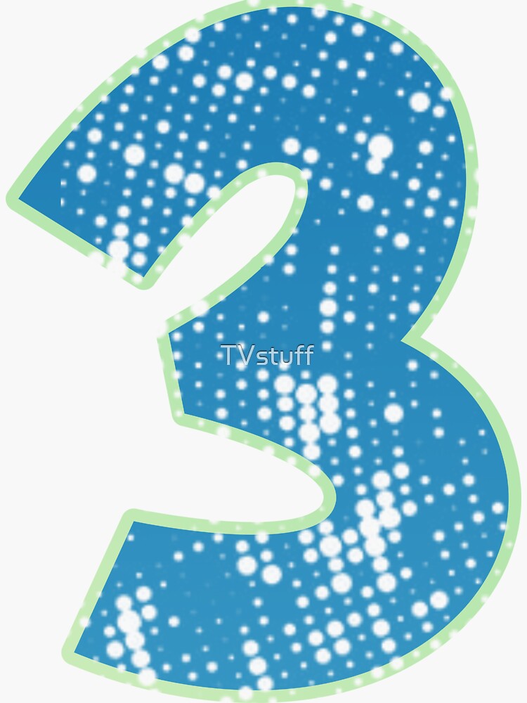 " Blue Number Shine-three" Sticker for Sale by TVstuff | Redbubble