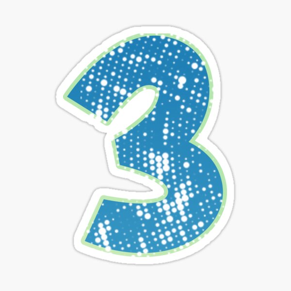 " Blue Number Shine-three" Sticker for Sale by TVstuff | Redbubble
