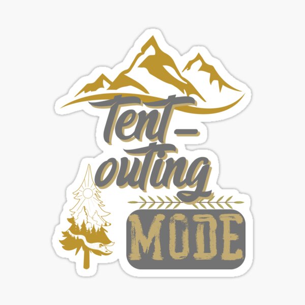 "tent- outing mode, forest river sun inside tree pine" Sticker for Sale ...