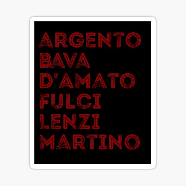 "Italian Horror and Giallo Directors" Sticker for Sale by AUZANA ...