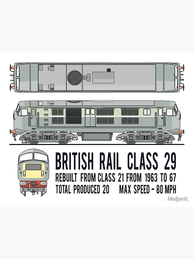 "British Rail Class 29 Diesel Electric Locomotive Train Diagram Gift ...