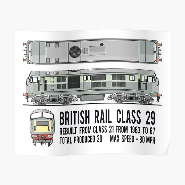 "British Rail Class 29 Diesel Electric Locomotive Train Diagram Gift ...