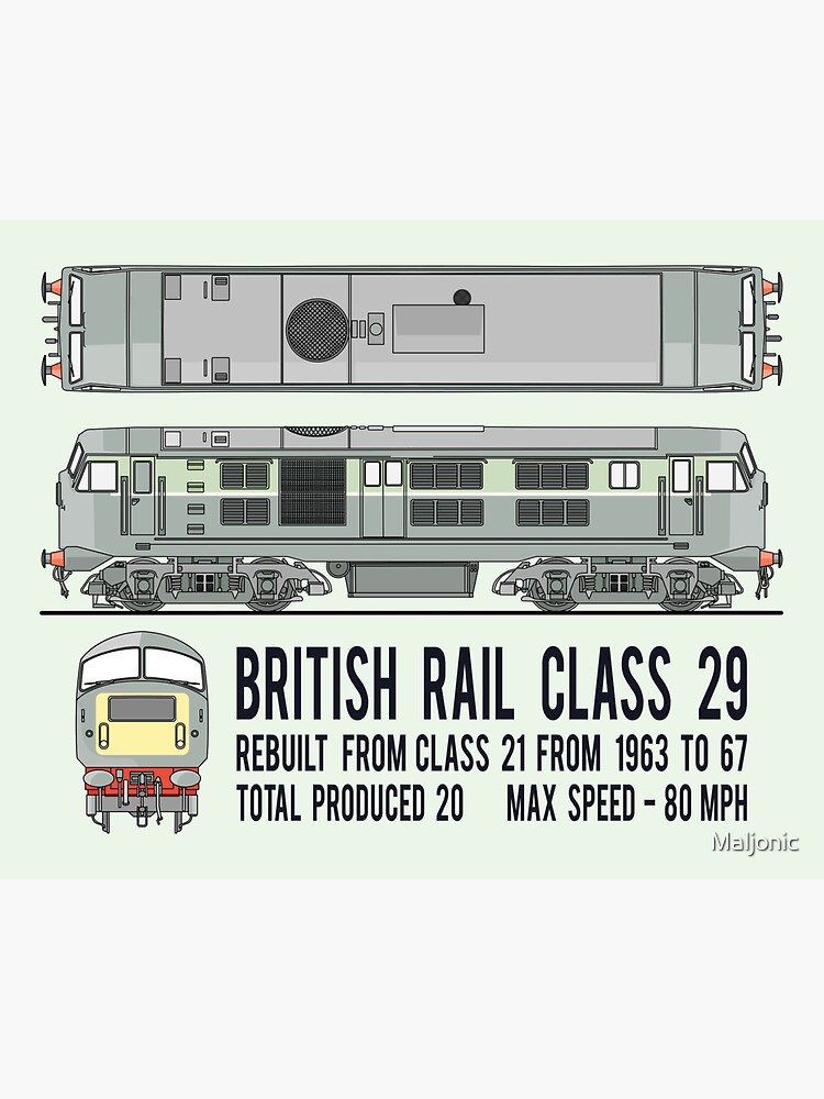 "British Rail Class 29 Diesel Electric Locomotive Train Diagram Gift ...