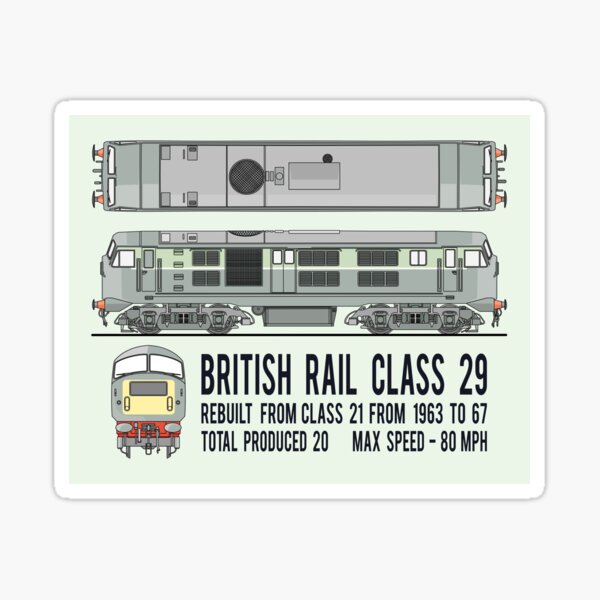 "British Rail Class 29 Diesel Electric Locomotive Train Diagram Gift ...