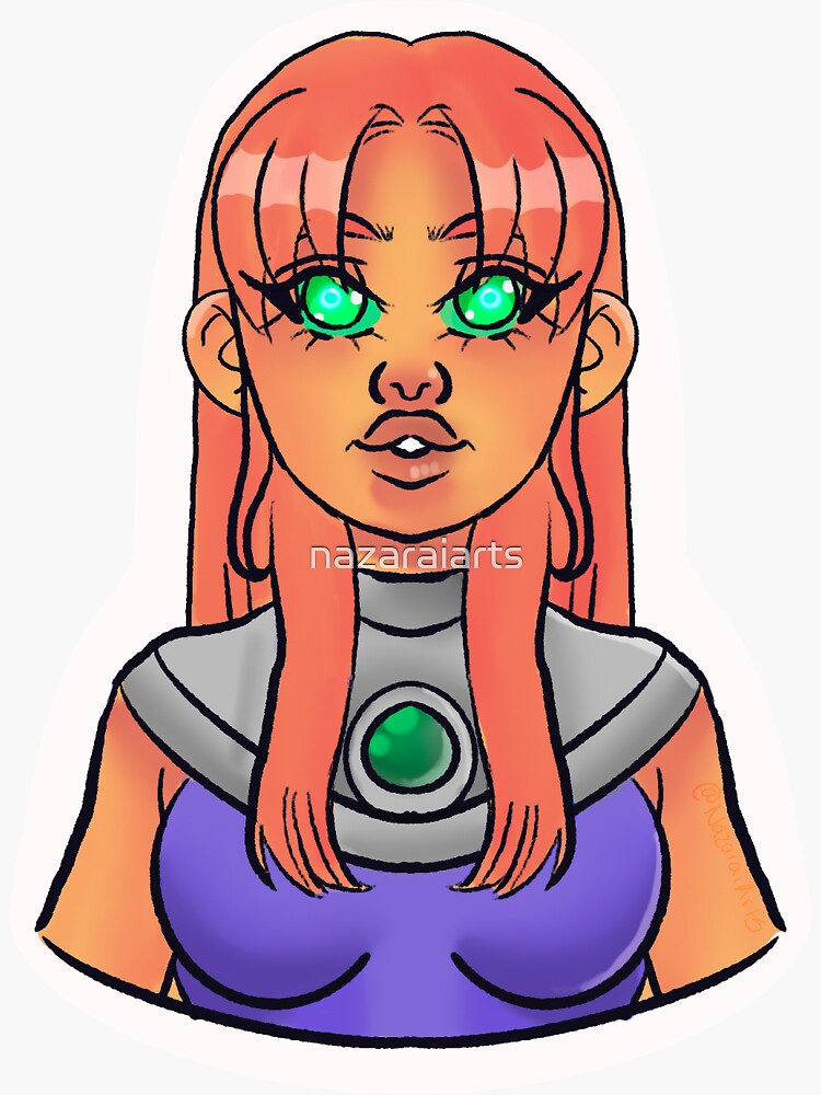 "Starfire Fanart" Sticker for Sale by Nazarai | Redbubble