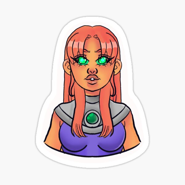 "Starfire Fanart" Sticker for Sale by Nazarai | Redbubble