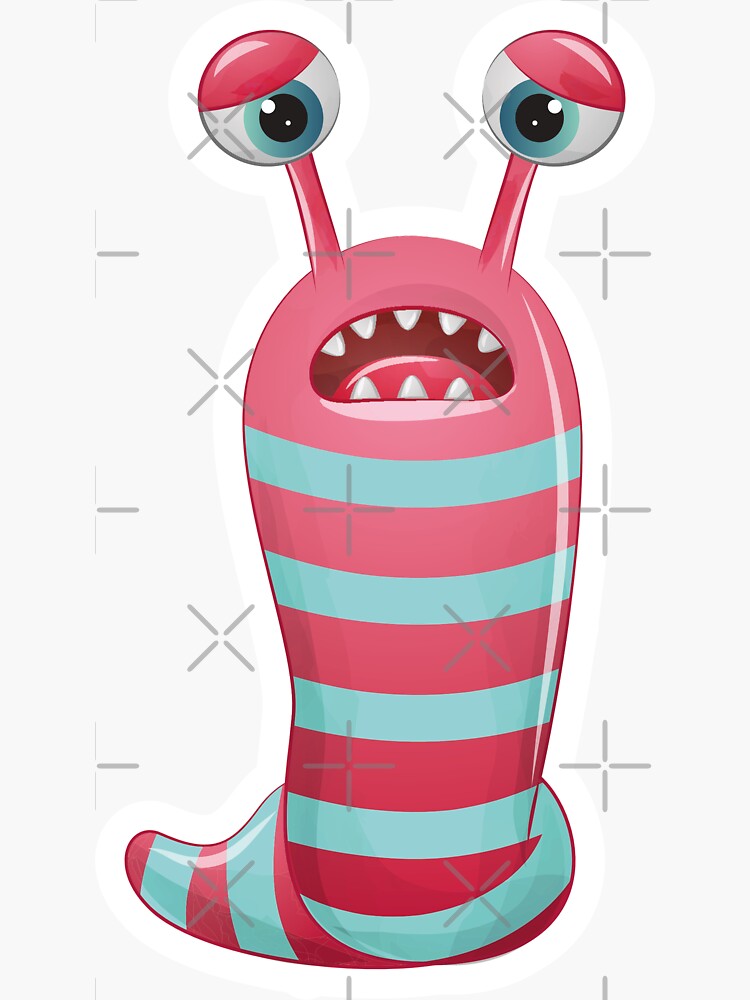 "Cute Striped Monster - For lovers of weird creatures #monster" Sticker ...