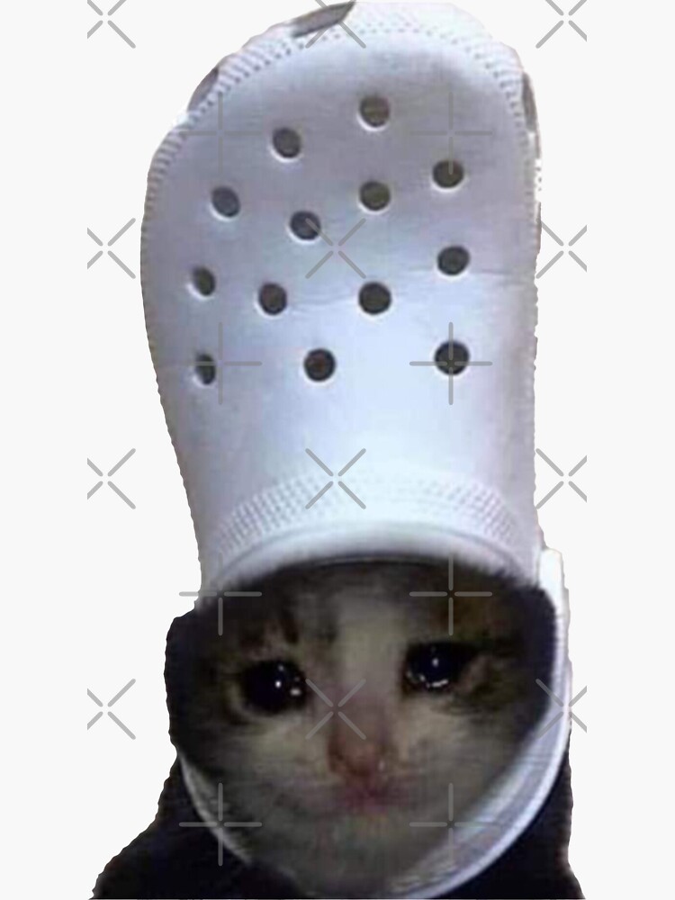 Pegatina «Meme divertido del cocodrilo del gato que llora» de Memes ...