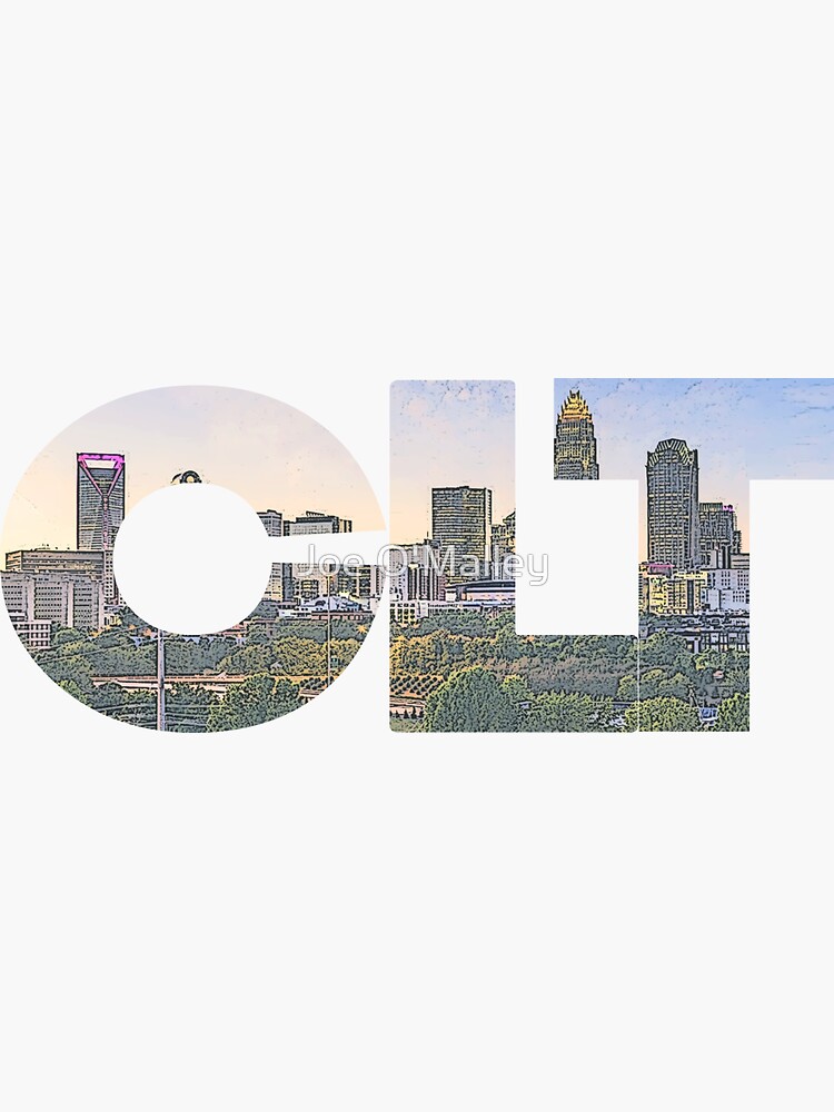 "Charlotte, North Carolina CLT Sunset Cityscape" Sticker for Sale by ...