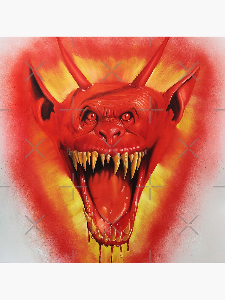 "Red Devil Monkey Oil Painting Art" Sticker for Sale by cookymunster ...