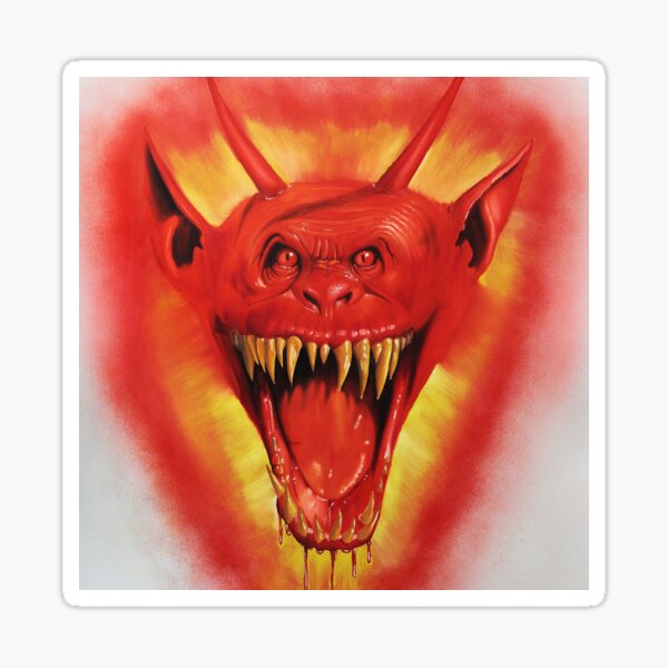"Red Devil Monkey Oil Painting Art" Sticker for Sale by cookymunster ...