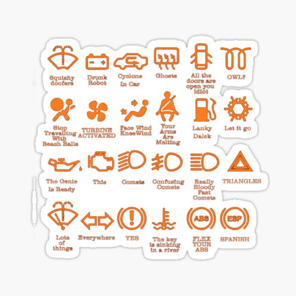 "Funny car dash icons, Funny Cars - Gift For car lover" Sticker for ...