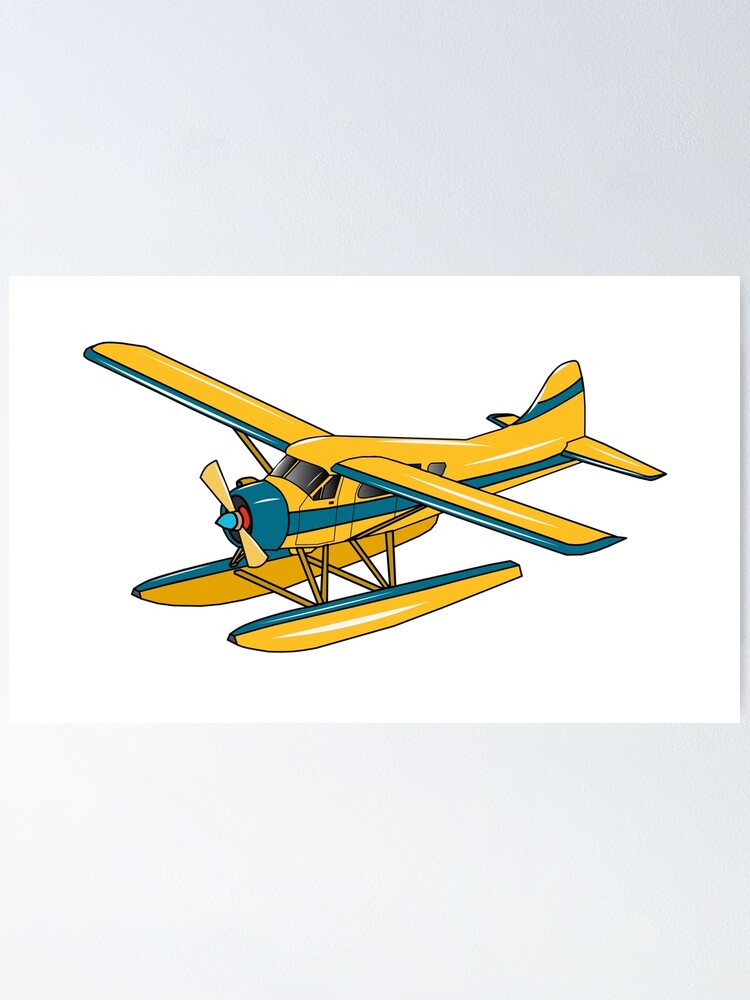 "Seaplane cartoon illustration" Poster for Sale by Misscartoon | Redbubble