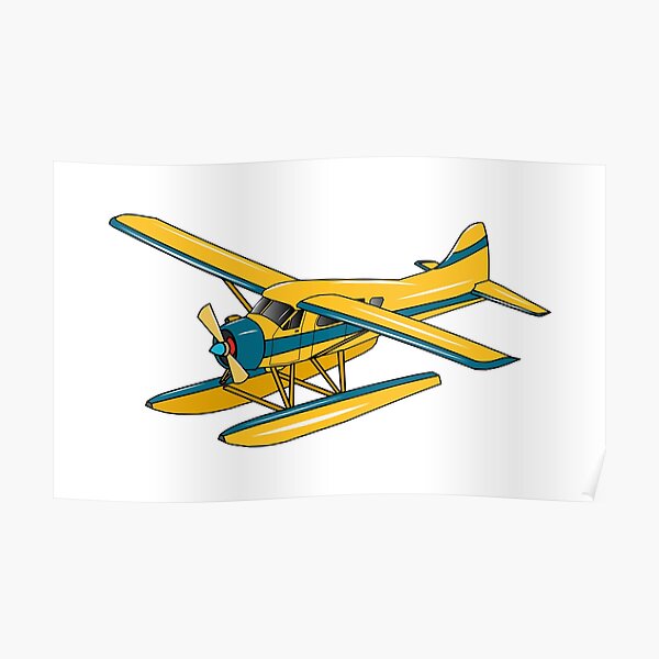 "Seaplane cartoon illustration" Poster for Sale by Misscartoon | Redbubble