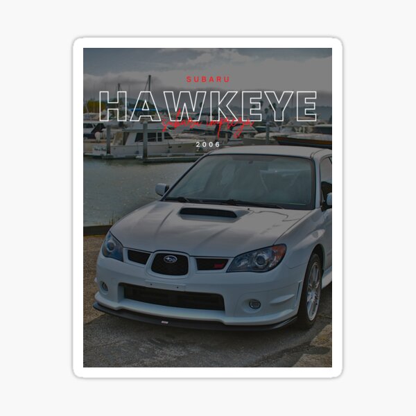 "JDM Subaru Impreza 2006 Subaru WRX Hawkeye STi white" Sticker for Sale ...