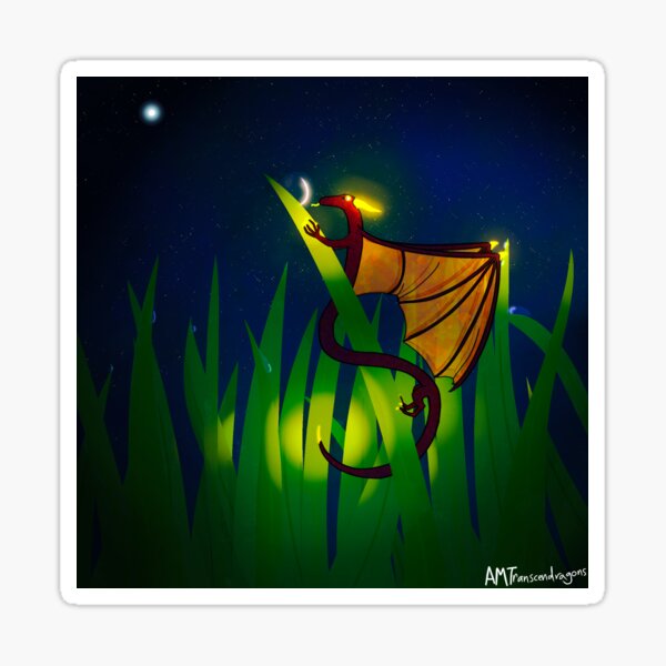 "Firefly Dragon Under the Night Sky" Sticker for Sale by ...
