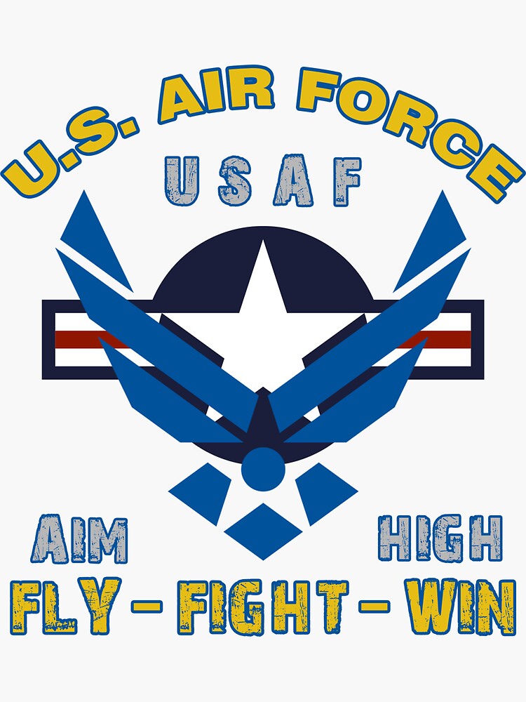 "Aim high fly fight win" Sticker for Sale by kicker3656 | Redbubble