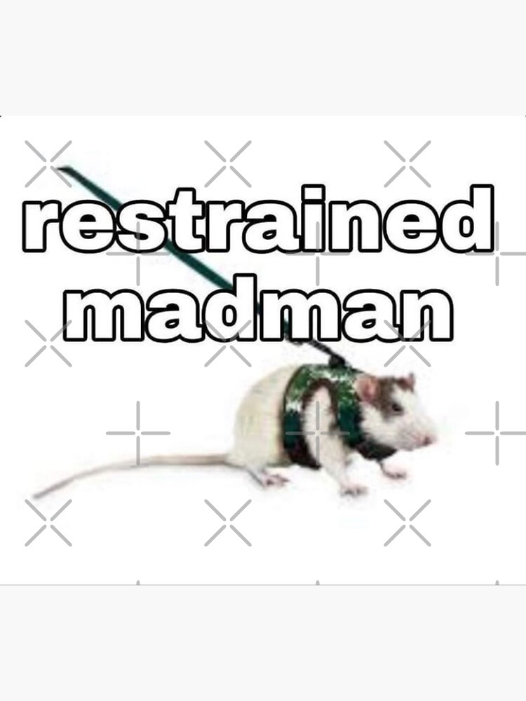 "Restrained madman mouse on leash meme" Sticker for Sale by ...