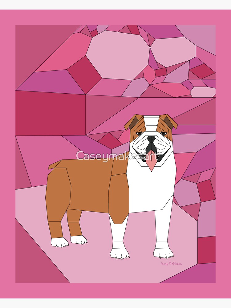 "Geometric English Bulldog" Sticker for Sale by Caseymakesart | Redbubble