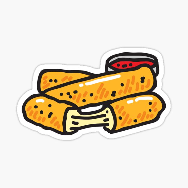 "Mozzerela Sticks" Sticker for Sale by abigailclairej | Redbubble
