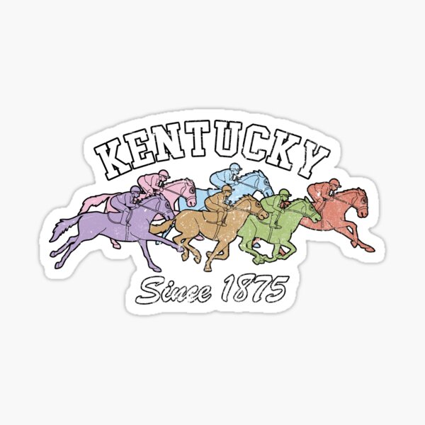"Derby Retro Kentucky Vintage Since 1875 Funny Horse Racing" Sticker ...