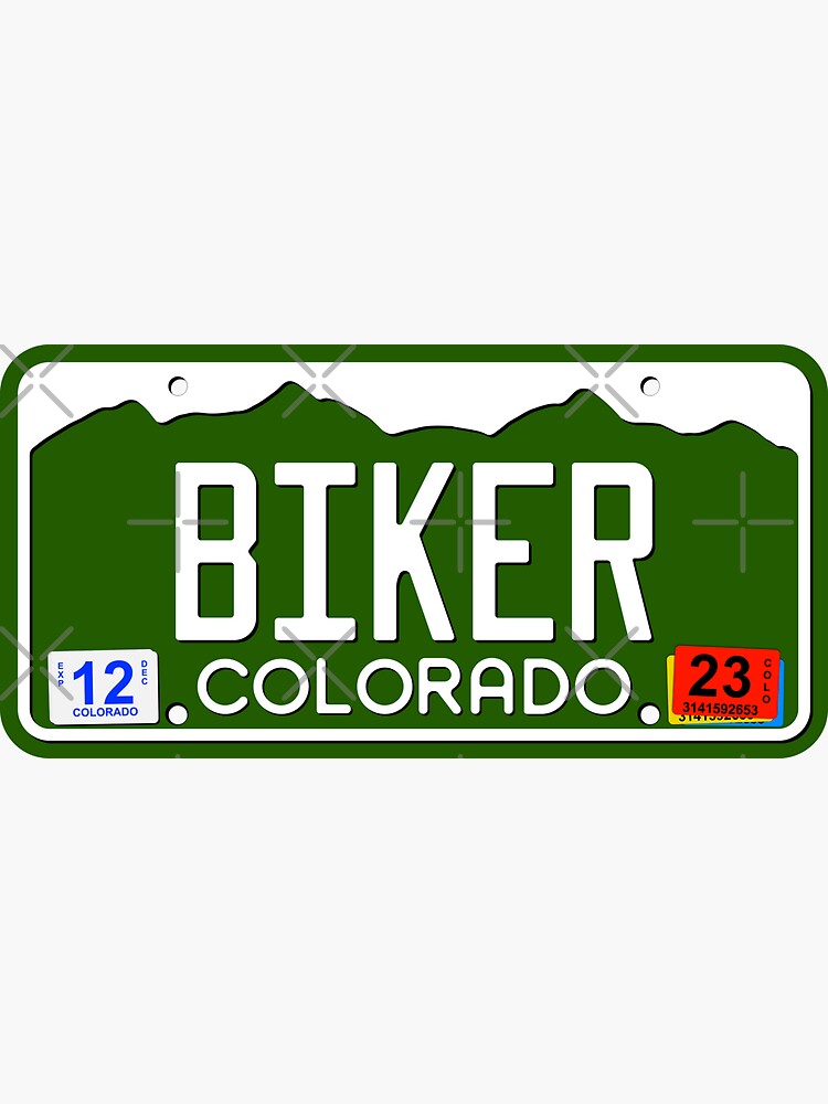 "Colorado License Plate - BIKER" Sticker for Sale by RonTo | Redbubble