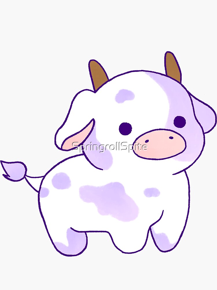 "Purple Moo" Sticker for Sale by SpringrollSpite | Redbubble