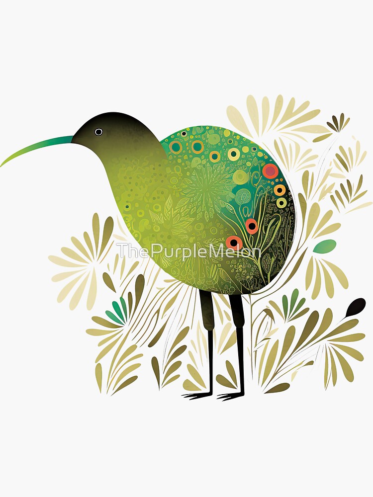 "Abstract Kiwi bird: New Zealand's Iconic Bird" Sticker for Sale by ...