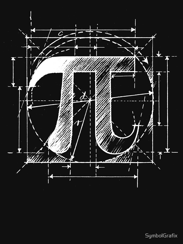"Pi Symbol Sketch White" T-shirt for Sale by SymbolGrafix | Redbubble ...