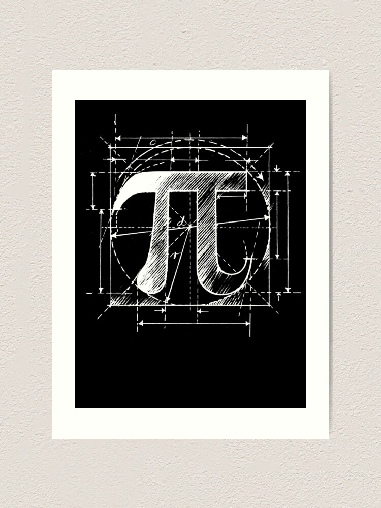 "Pi Symbol Sketch White" Art Print by SymbolGrafix | Redbubble
