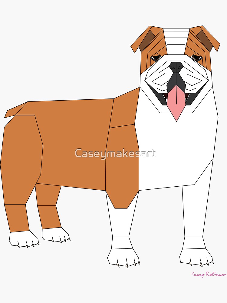 "Geometric English Bulldog without background" Sticker for Sale by ...