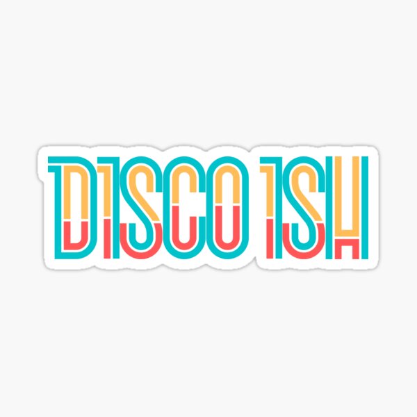 "Disco ish Letters" Sticker for Sale by TheFunkyGibson | Redbubble