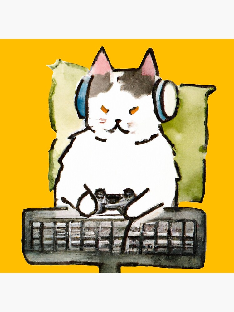 "Gamer Cat-AI generated art" Poster for Sale by Frostp | Redbubble
