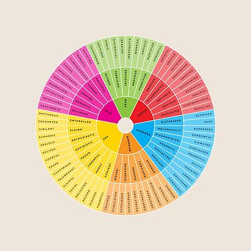 "Wheel of Emotions + Feelings | Rainbow + Monochrome on Sand | British ...
