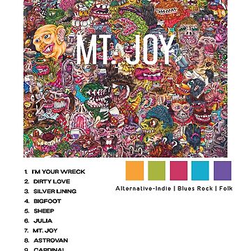 "Mt. Joy Album Cover Tracklist " Art Print for Sale by hannahstone88 | Redbubble