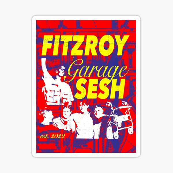 "fitzroy garage sesh [chaos colours design]" Sticker for Sale by ...