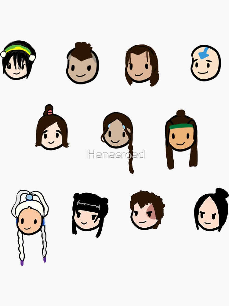 "Avatar (ATLA) characters chibi sticker pack" Sticker for Sale by ...