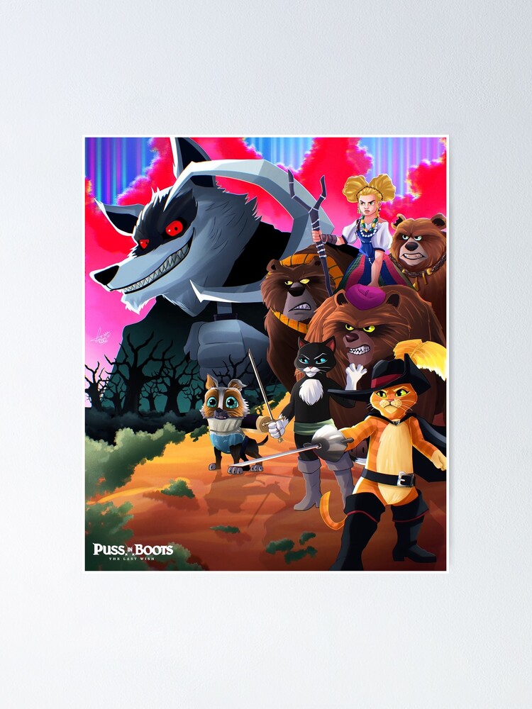 Poster « Le chat botté, le chat botté Le dernier souhait », par CaseKim ...