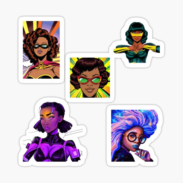 "Assorted Black Women Sticker Pack" Sticker for Sale by rpolk76 | Redbubble