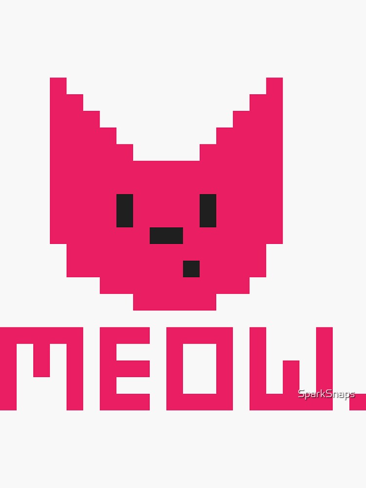 "MEOW. Pixel art cat" Sticker for Sale by SparkSnaps | Redbubble