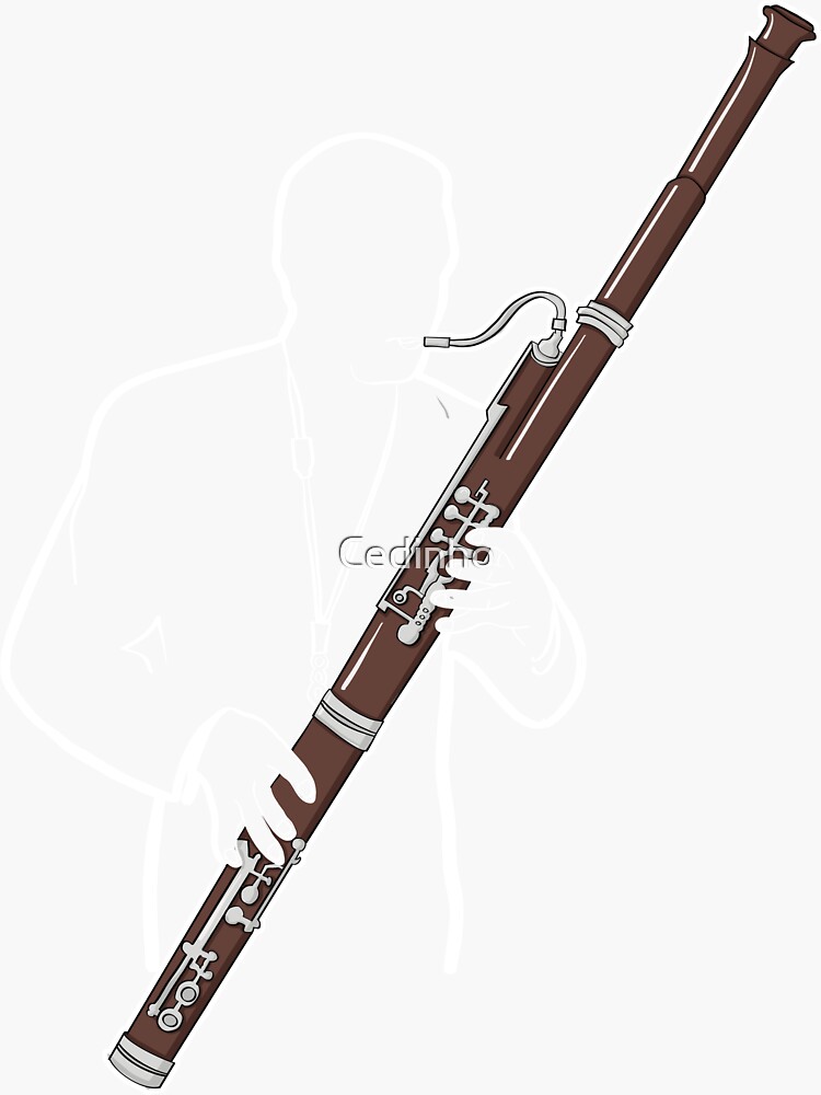 "Bassoon Player Simple Drawing with a Colorful Instrument" Sticker for ...